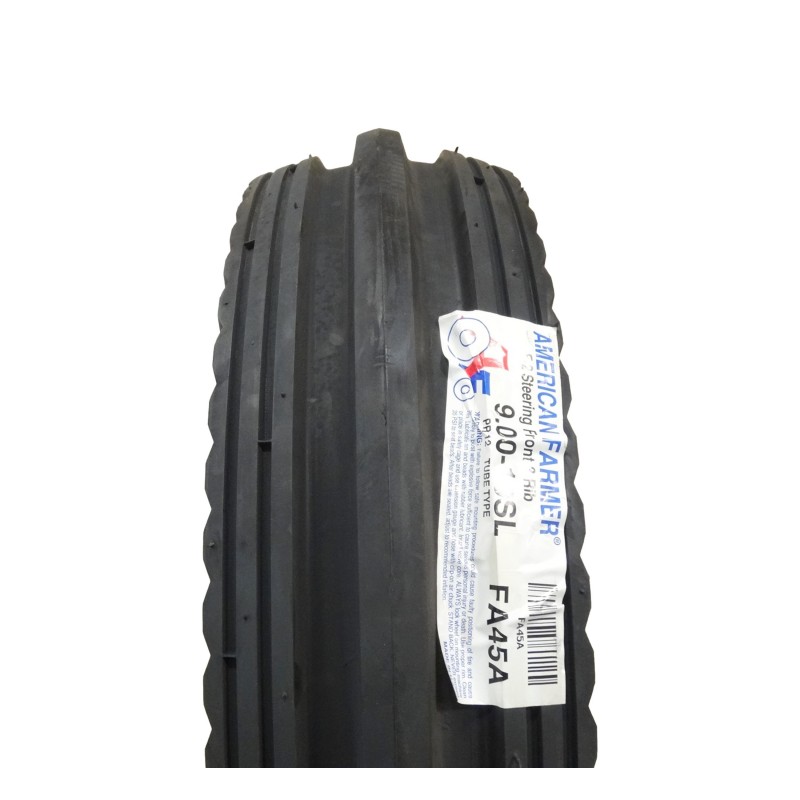 9.00-10 American Farmer Tri-Rib Front Tractor Tire 12 ply Tube Type