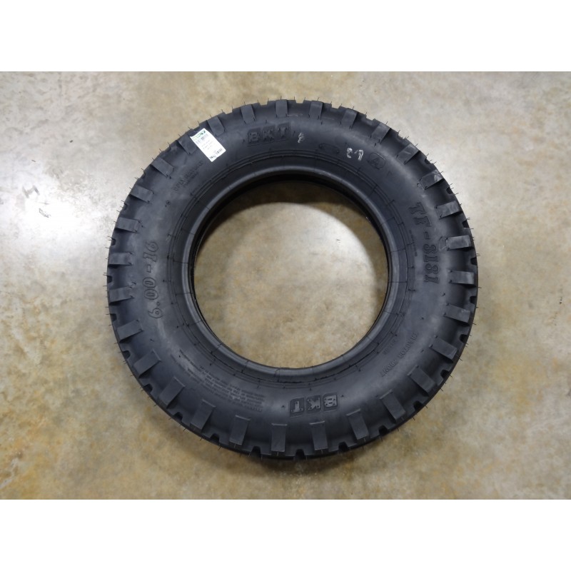 TWO 6.00-16 BKT TF-8181 Vintage Tread Front Tractor Tires WITH Tubes