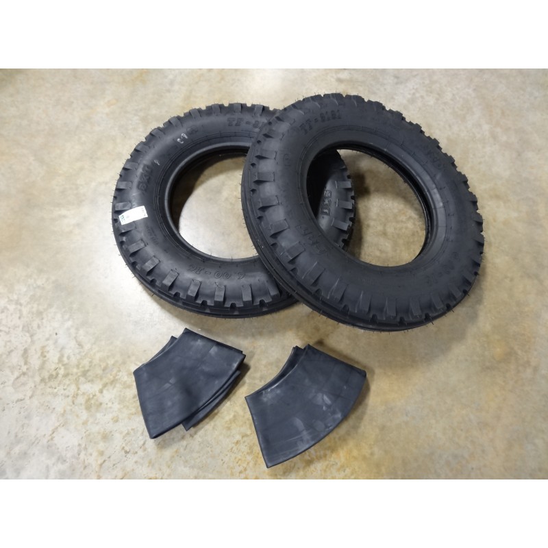 TWO 6.00-16 BKT TF-8181 Vintage Tread Front Tractor Tires WITH Tubes