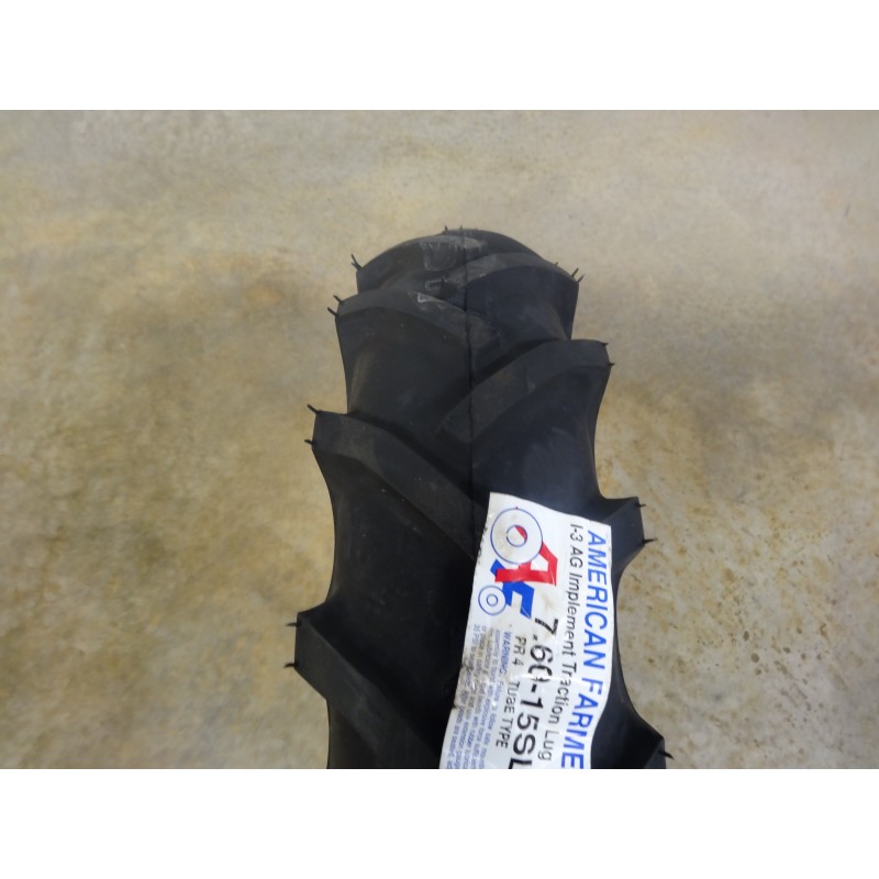 TWO New 7.60-15 American Farmer Traction I-3 Implement Tires WITH Tubes
