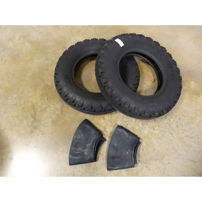 TWO 6.50-16 BKT TF-8181 Vintage Tread Front Tractor Tires WITH Tubes