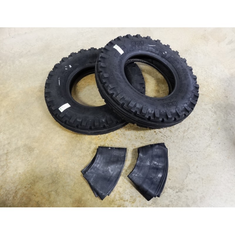 TWO 7.50-16 BKT TF-8181 Vintage Tread Front Tractor Tires 8 PLY WITH Tubes
