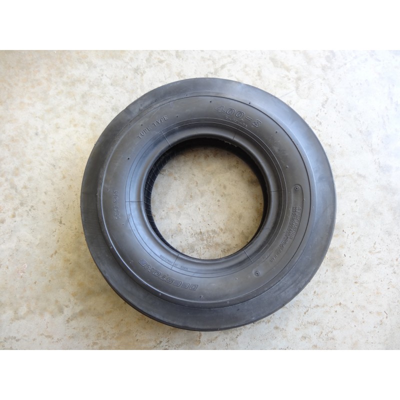 TWO New 4.00-8 Deestone D401 Tri-rib 3 Ribbed Tires 4 ply WITH Tubes