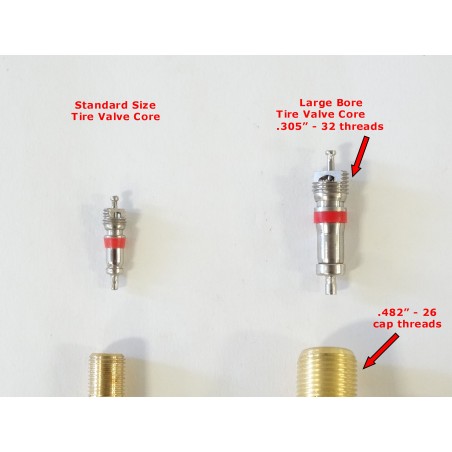 TWO Large Bore Hi-Temp Tire Valve Cores OTR Road Graders Dirt Scraper ...