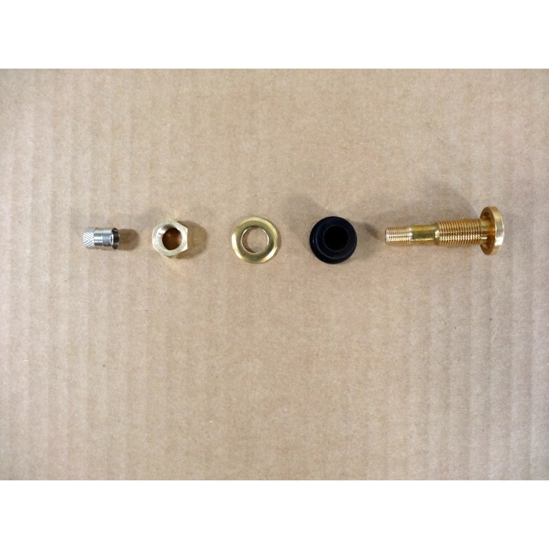 FIVE TR501 Brass Tubeless Tire Valve Stems 1.5" long bolt in .625" hole ...